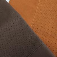 China 0.8mm Thick Punched Suede Microfiber PU Leather Material 137cm Wide for Shoes Furniture Cars for sale