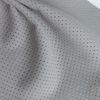 China 0.8mm Thick Punched Suede Microfiber PU Leather Material 137cm Wide for Shoes Furniture Cars for sale