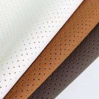 China 0.8mm Thick Punched Suede Microfiber PU Leather Material 137cm Wide for Shoes Furniture Cars for sale