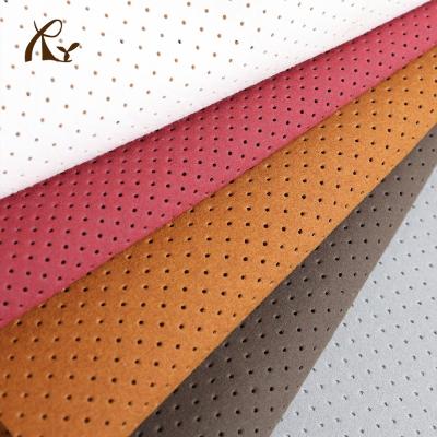 China 0.8mm Thickness 137cm Width Perforated Suede Microfiber Leather for Automotive and Furniture Applications for sale
