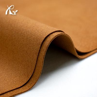 China Double Sided Suede Microfiber Leather 0.85mm Thickness 137cm Width for Car Seats Furniture Accessories for sale