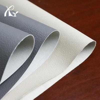 China 0.8mm Litchi Grain PU Leather - Solvent-Free Waterproof Material 137cm Width for Shoes Furniture Automotive for sale