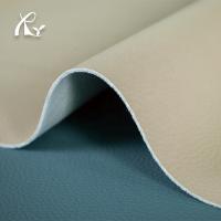 China Custom Eco-friendly 1.4mm Waterbased Synthetic Leather with Lychee Texture 137cm Width for Furniture and Bags for sale