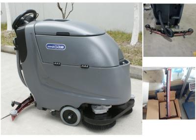 China Wireless Two Brushes Orange Floor Scrubber Dryer Machine 180W Brush Motor for sale