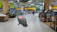 China Supermarket Floor Scrubber Dryer Machine With Held And Big Water Tank for sale
