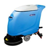 China High Speed 200rpm Walk Behind Scrubber With Quick Squeegee Assembly Transparent Tank Cover 500W Brush Motor for sale