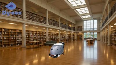 China Battery-Operated Dual Brush Floor Scrubber For Libraries for sale