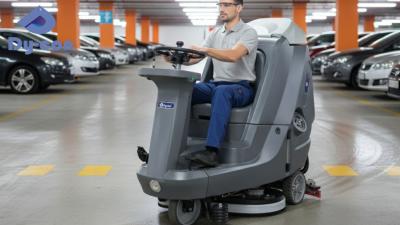 China Powerful Ride-On Scrubber For Fast & Efficient Parking Garage Cleaning for sale