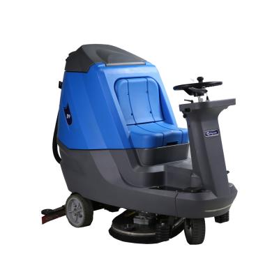 China 550w Suction 1100mm Squeegee Width Ride On Floor Scrubber for sale