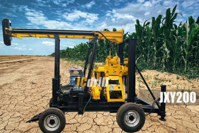 China Mobile Trailer Mounted Water Well Drilling Rig With 200m Drilling Capacity for sale
