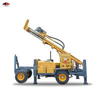 China 4 Wheels 180m Portable Hydraulic Water Well Drilling Rig Trailer Mounted for sale