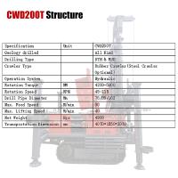 China CWD200T Crawler Mounted Water Well Drill Rig 2000m Depth 5500Nm Torque for sale
