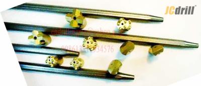 China Carbon Steel Tapered Rock Drill Rods Forging Connected With Button Bits for sale