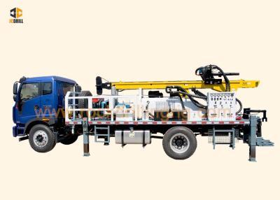 China 300m Truck Mounted Water Well Drilling Rig Mud And DTH Hydraulic System One Year Warranty for sale