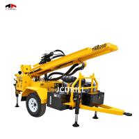China DTH Hydraulic Trailer Borehole Rig With Mud Pump for sale
