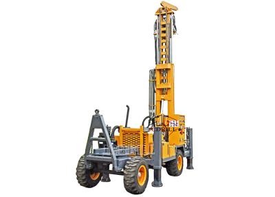 China 355MM Portable Hydraulic Water Well Drilling Machine 4 Wheels Trailer Mounted for sale