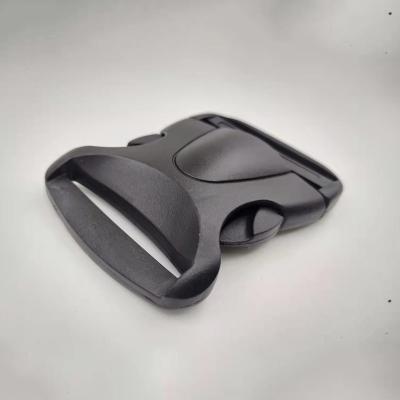 China Customized 3/5 Inch Double Side Release Buckle Black Plastic Slide Strap Adjuster for sale