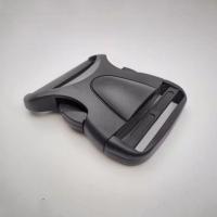 China Customized 3/5 Inch Double Side Release Buckle Black Plastic Slide Strap Adjuster for sale
