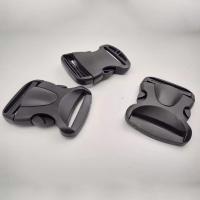 China Customized 3/5 Inch Double Side Release Buckle Black Plastic Slide Strap Adjuster for sale
