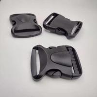 China Customized 3/5 Inch Double Side Release Buckle Black Plastic Slide Strap Adjuster for sale