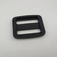 China Adjustable 1'' Black Plastic Clasp Buckle Customized Logo 1 Inch Triglide for sale