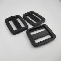 China Adjustable 1'' Black Plastic Clasp Buckle Customized Logo 1 Inch Triglide for sale