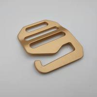 China Luggage Plastic Tri Glide Buckle 38.8mm*33.2mm Gold Slide Buckle for sale