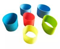 China Heat Resistant Plastic Cup Sleeve Colorful Plastic Coffee Cup Holders for sale