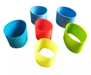 China Heat Resistant Plastic Cup Sleeve Colorful Plastic Coffee Cup Holders for sale