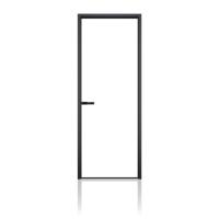 China Ultra Slim Frame Interior Aluminium Swing Toilet Door Single Glass Waterproof for sale