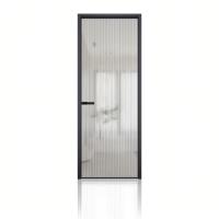 China Minimalist Design Waterproof Aluminium Casement Doors Interior 6063-T5 Panel 4mm for sale
