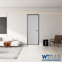 China Ultra Slim Frame Interior Aluminium Swing Toilet Door Single Glass Waterproof for sale