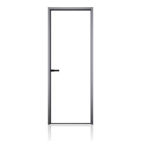 China Ultra Slim Edge Single Glass Aluminium Swing Doors Silent For Office for sale
