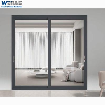 China EPDM 6063-T5 Aluminium Double Sliding Doors Heavy Duty With Soundproof for sale