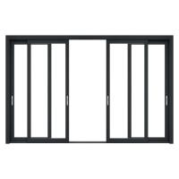 China Horizontal 6063-T5 Ultra Slim Aluminium Sliding Doors Thermal Insulated Hurricane Resistant for sale