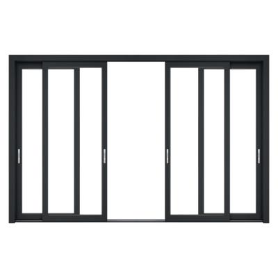 China Horizontal 6063-T5 Ultra Slim Aluminium Sliding Doors Thermal Insulated Hurricane Resistant for sale