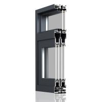 China Thermal Break Aluminum Double Front Doors Wind Resistant Alu Front Doors for sale