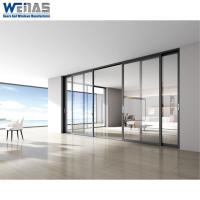 China Horizontal 6063-T5 Ultra Slim Aluminium Sliding Doors Thermal Insulated Hurricane Resistant for sale