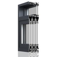 China Broken Bridge System Double Glazed Aluminium Sliding Doors Heavy Duty for sale