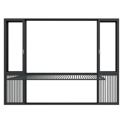 China Double Glass Sound Insulated Tilt Turn Aluminium Windows 6063-T5 Average 1.4mm Profile for sale
