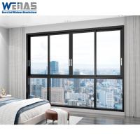 China Waterproof Double Tempered Glass Aluminium Frame Sliding Glass Window With Mosquito Screen for sale