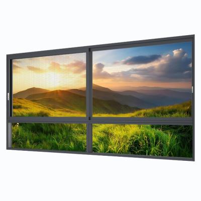 China Heavy Duty Aluminum Double Glazed Windows Housing Exterior Sliding Window for sale