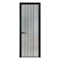 China Single Layer Tempered Glass Kitchen Or Washroom Casement Glass Door Slim Frame for sale