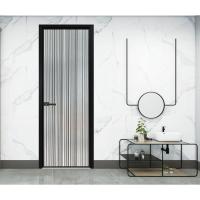 China Single Layer Tempered Glass Kitchen Or Washroom Casement Glass Door Slim Frame for sale