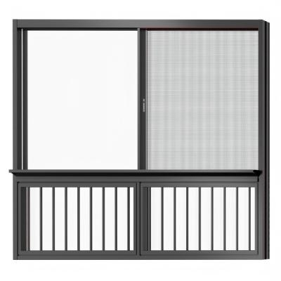 China Six Track Aluminum Sliding Windows With Mosquito Net Screen Thermal Insulation for sale
