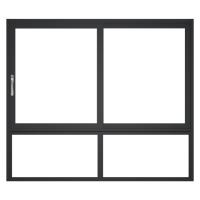 China Soundproof Double Glazed Aluminum Horizontal Sliding Windows 1.8mm Profile for sale