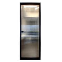 China Thin Frame Silent Aluminium Casement Door Tempered Single Laminated Glass for sale
