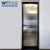China Thin Frame Silent Aluminium Casement Door Tempered Single Laminated Glass for sale