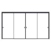 China Durable Design Waterproof Interior Sliding Partition Doors Aluminum Narrow Frame For Indoor for sale