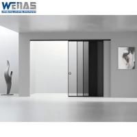 China Durable Design Waterproof Interior Sliding Partition Doors Aluminum Narrow Frame For Indoor for sale
